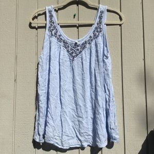Mudd | Tops | Mudd Blue Flowy Tank Top | Poshmark